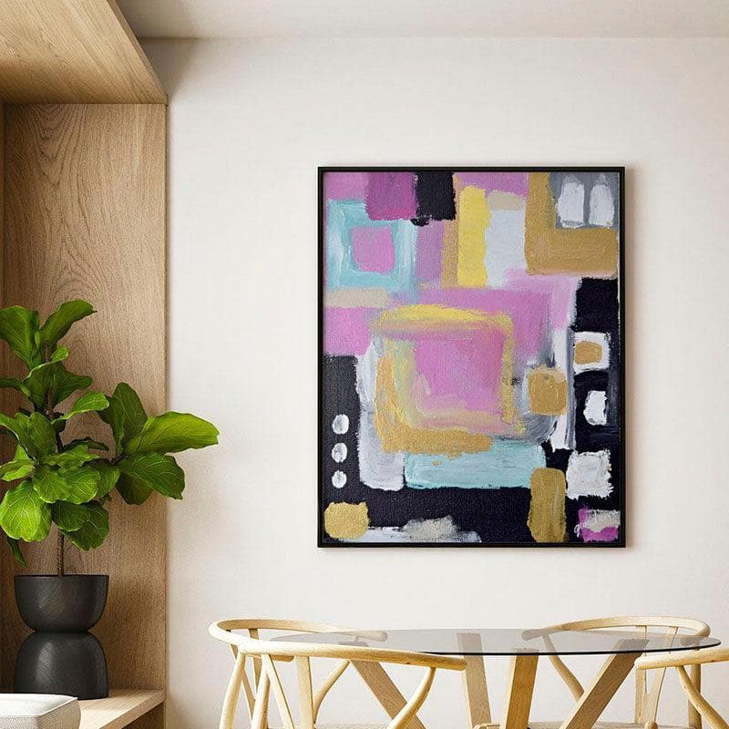 Fusion of Colors Abstract Painting – Black Frame – Phetally